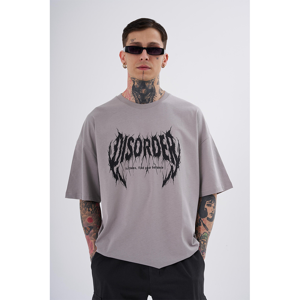 Unisex Oversized T-shirt - Gray - Disorder