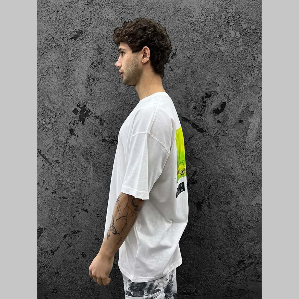 Mens Oversized T-shirt - White - Chaos