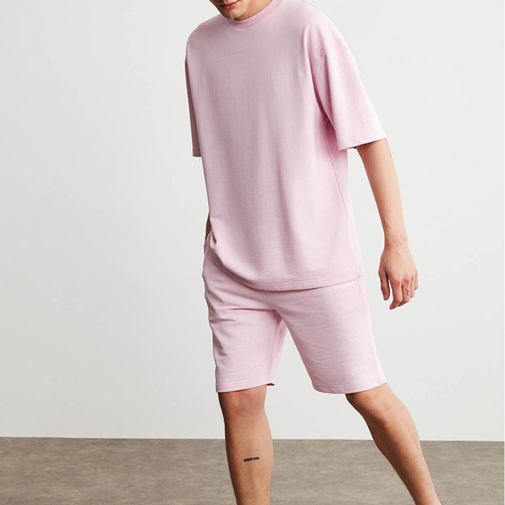 Mens Short Track Suit - Comfort Fit - Pink