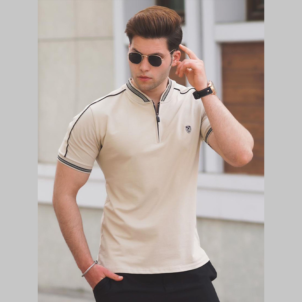 Mens T-shirt - Beige - 9281