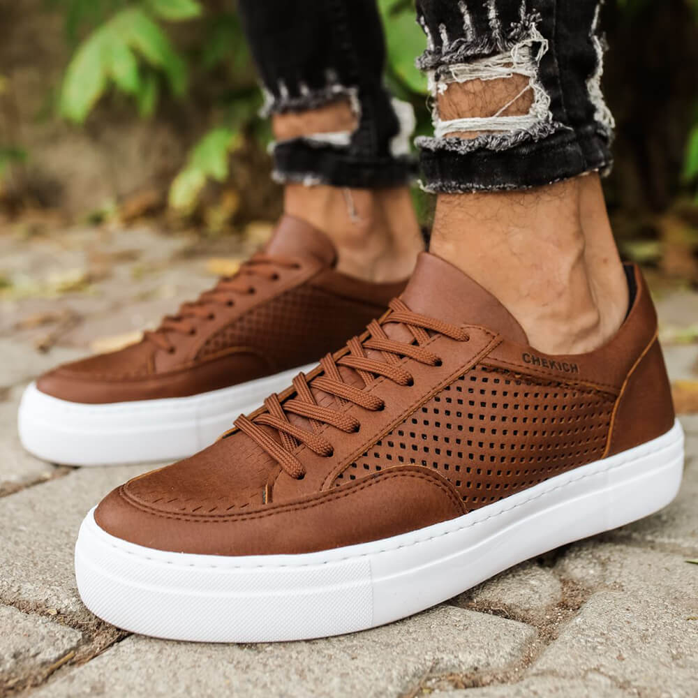 Men's High Top Sneakers - White - Enzo