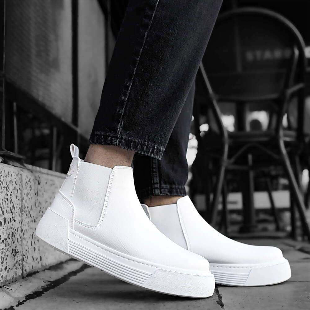 Mens Boots - White - 069 - 069-WHITE