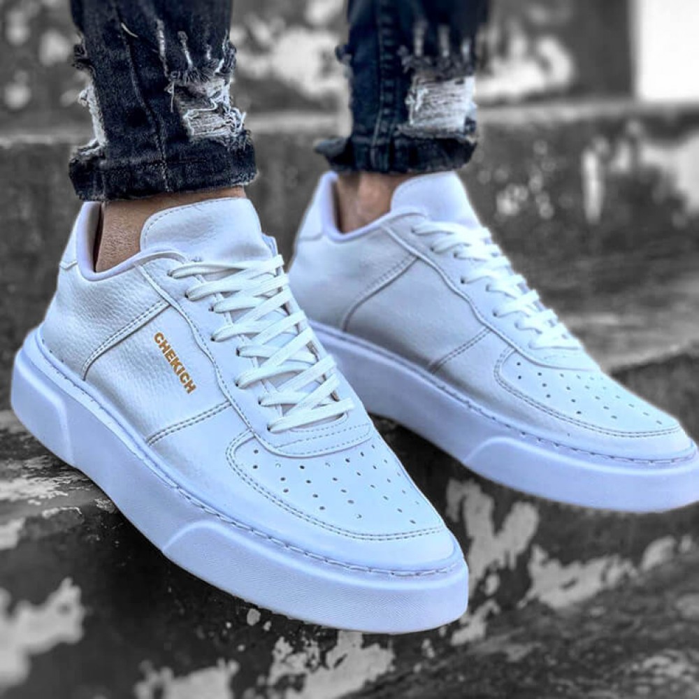 Men's High Top Sneakers - White - Enzo
