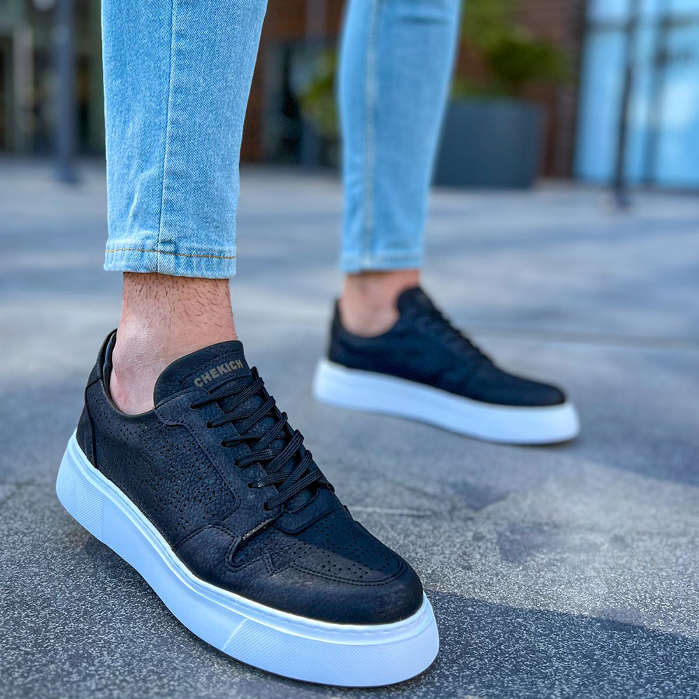 Mens Sneakers - Black White - 153
