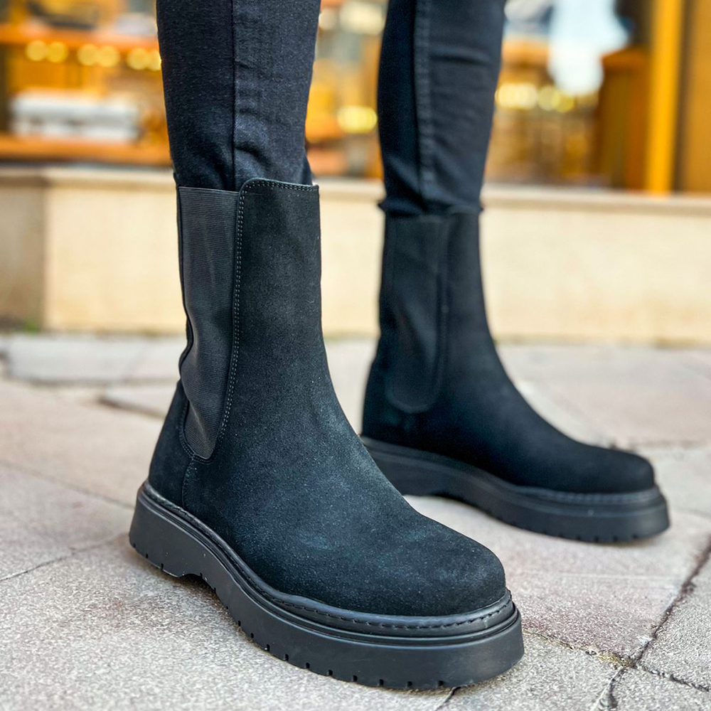 Mens Alaska Boots - Black Suede - 223