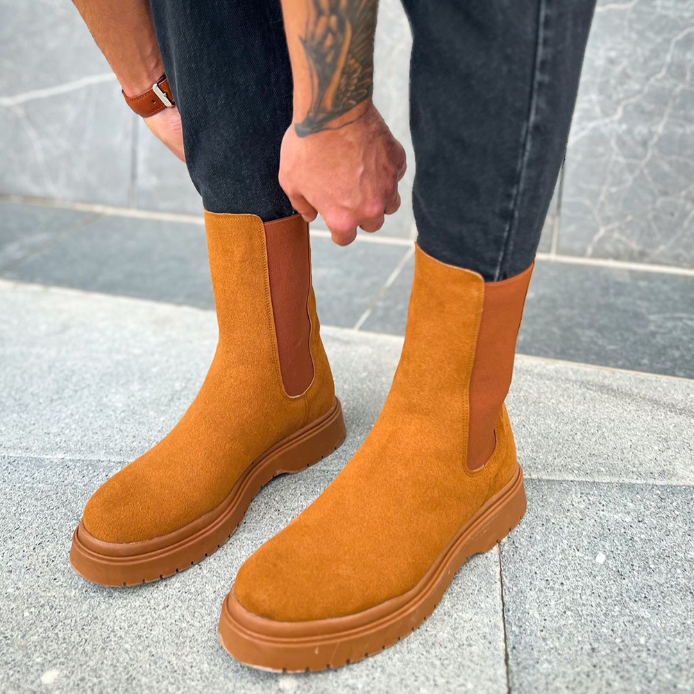 Mens Alaska Boots - Tan Suede - 223