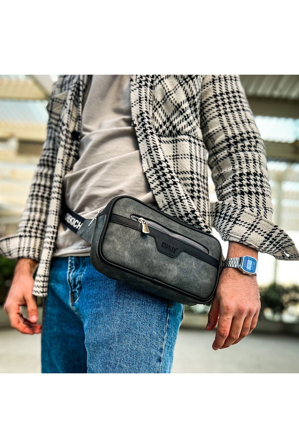 Mens Tablet Bag - Black Anthracite - 101