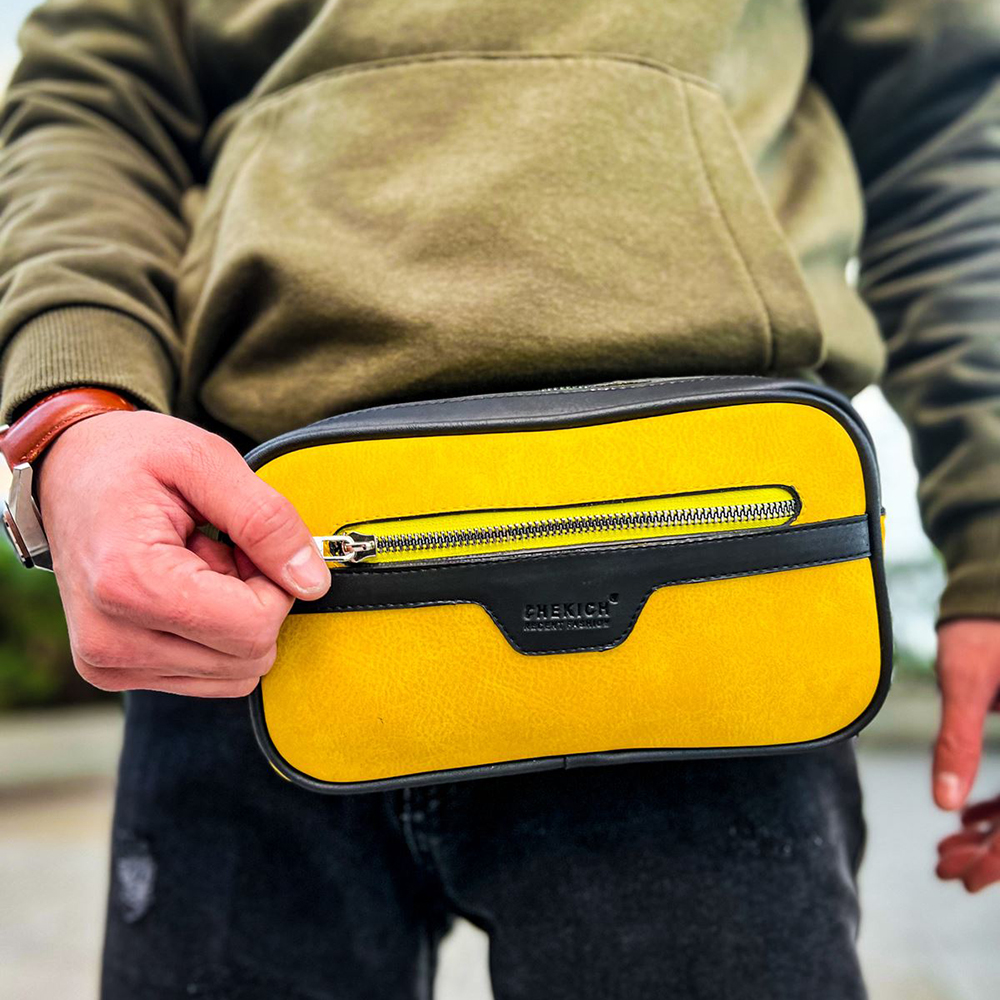 Mens Tablet Bag - Black Yellow - 101