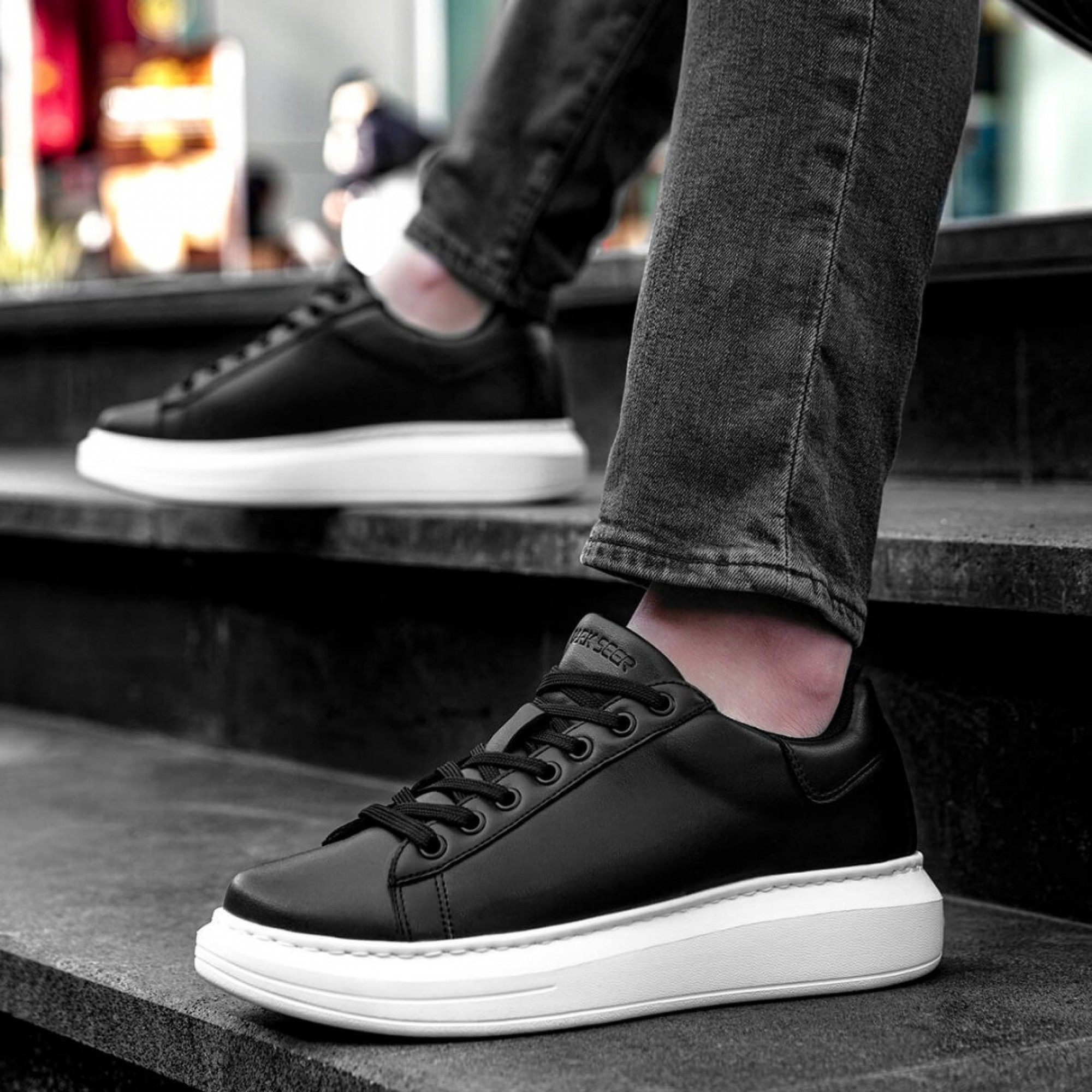 Men's Sneakers - Black White - Apollo